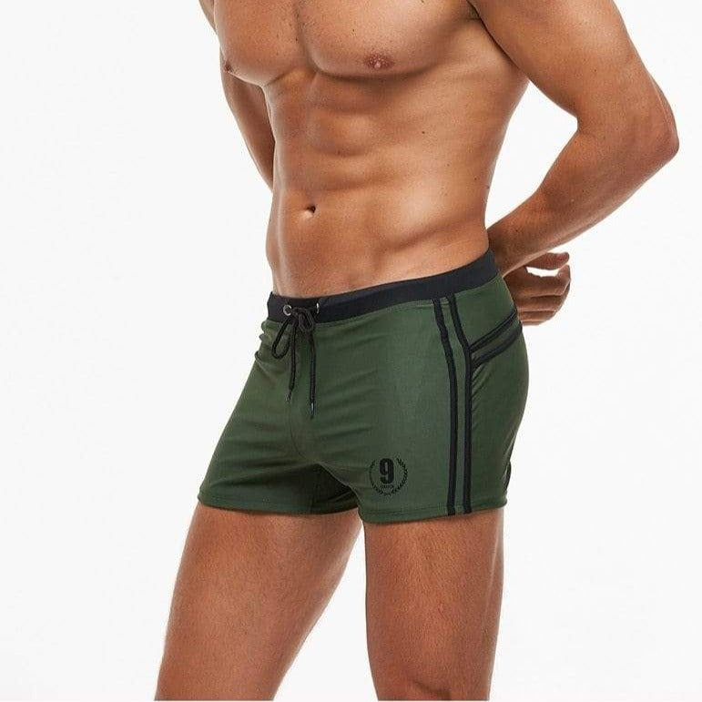 Army Green Racing Trunks Swimsuit – INVI Expressionwear